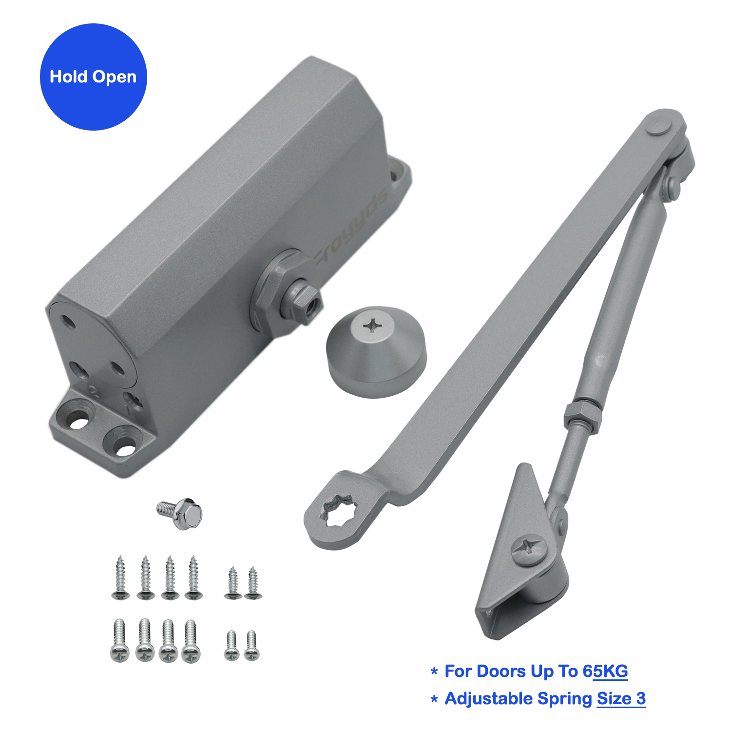 FR5013AD Automatic Door Closer, Adjustable Spring Size 3, Regular Arm ...